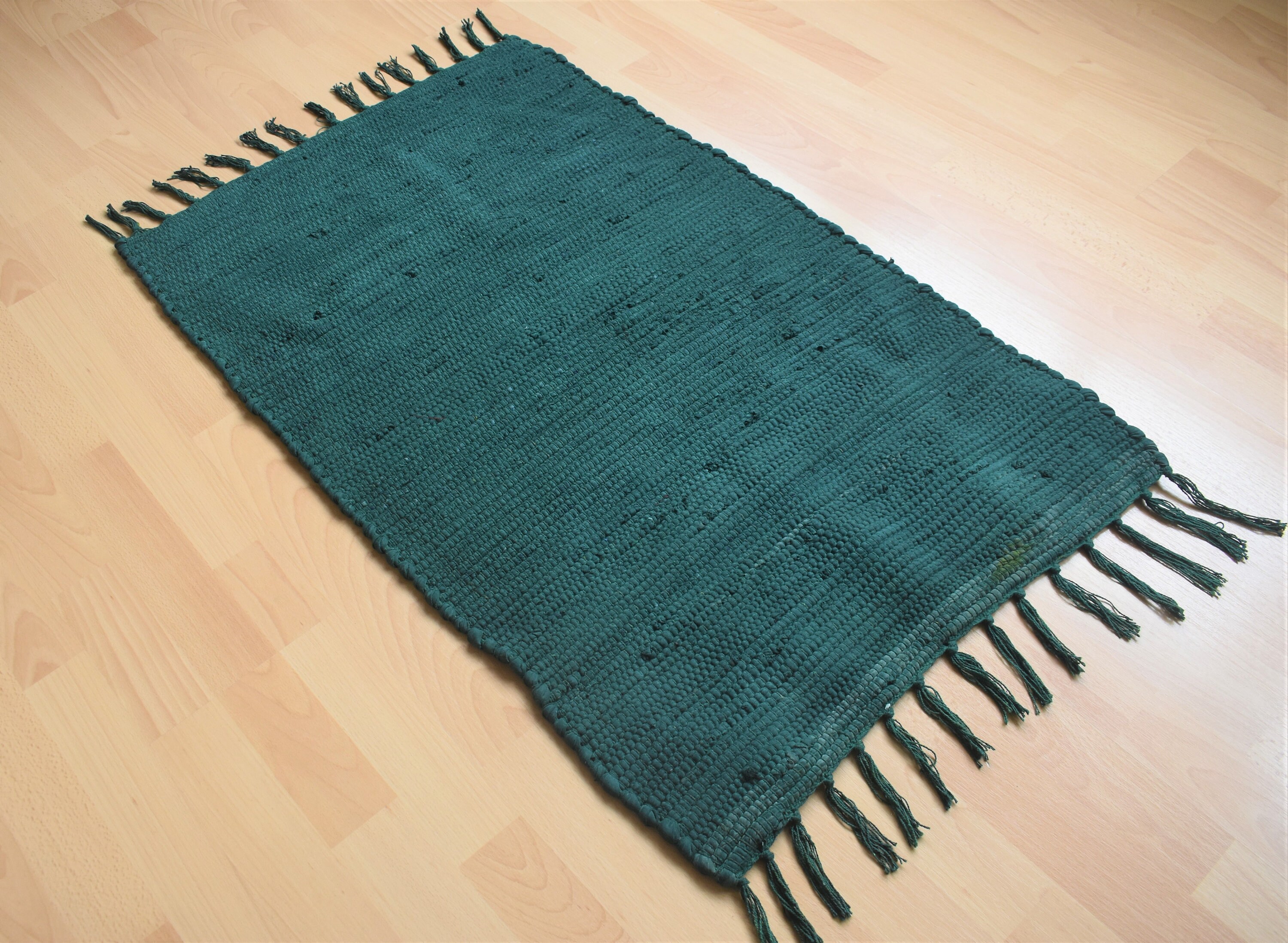 Green Rag Rug Recycled Cotton Rags Machine wasahble 60x90cm | Etsy
