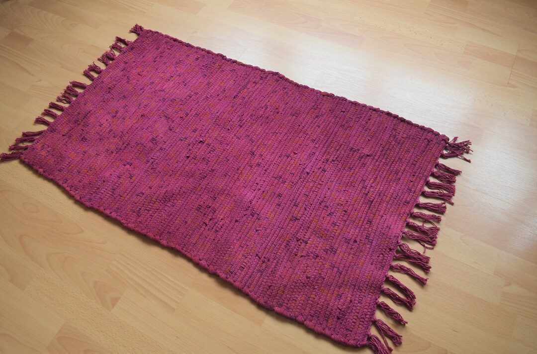 Red Rag Rug- Recycled Cotton Rags- Machine Wasahble 60x90 - Etsy UK