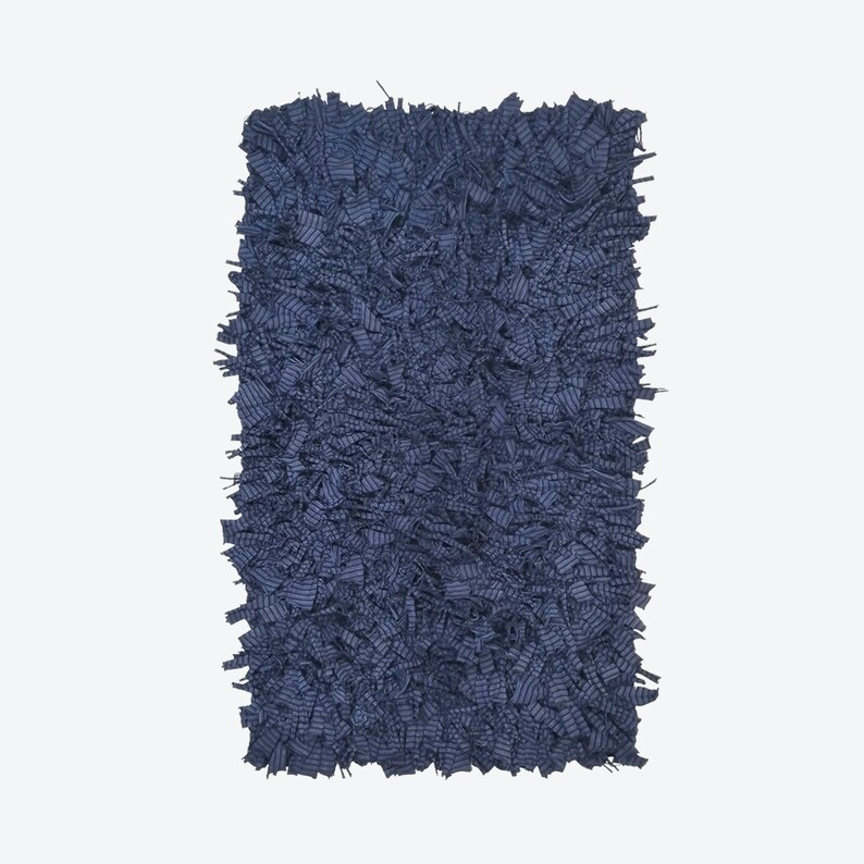 Blue Rag Rug- Recycled Cotton Rags- Machine Wasahble 70x105cm - Etsy UK