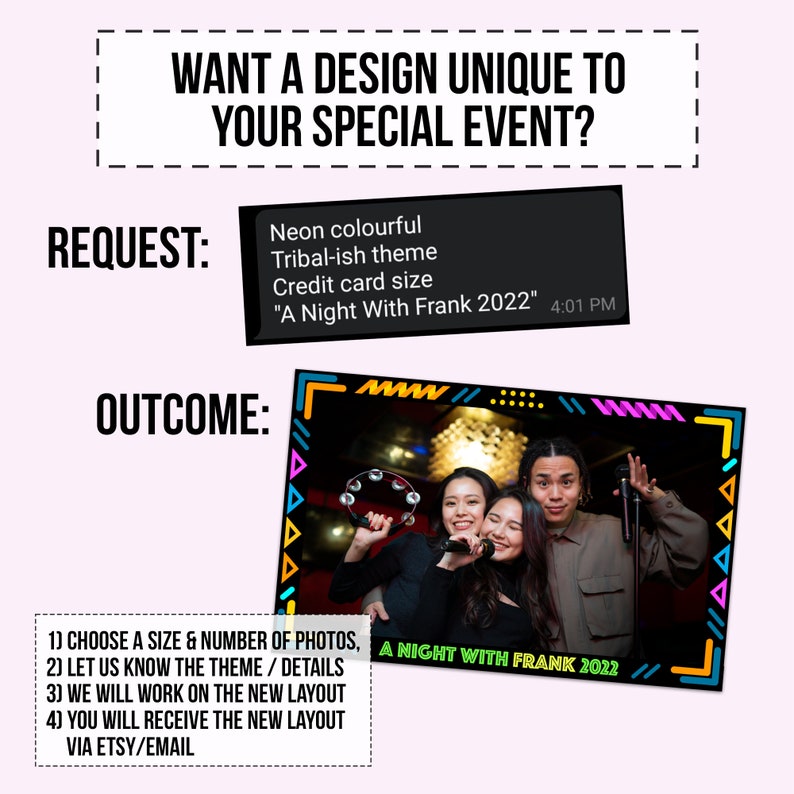 Full Custom Photo Booth Template Overlay, Background Theme Unique ...