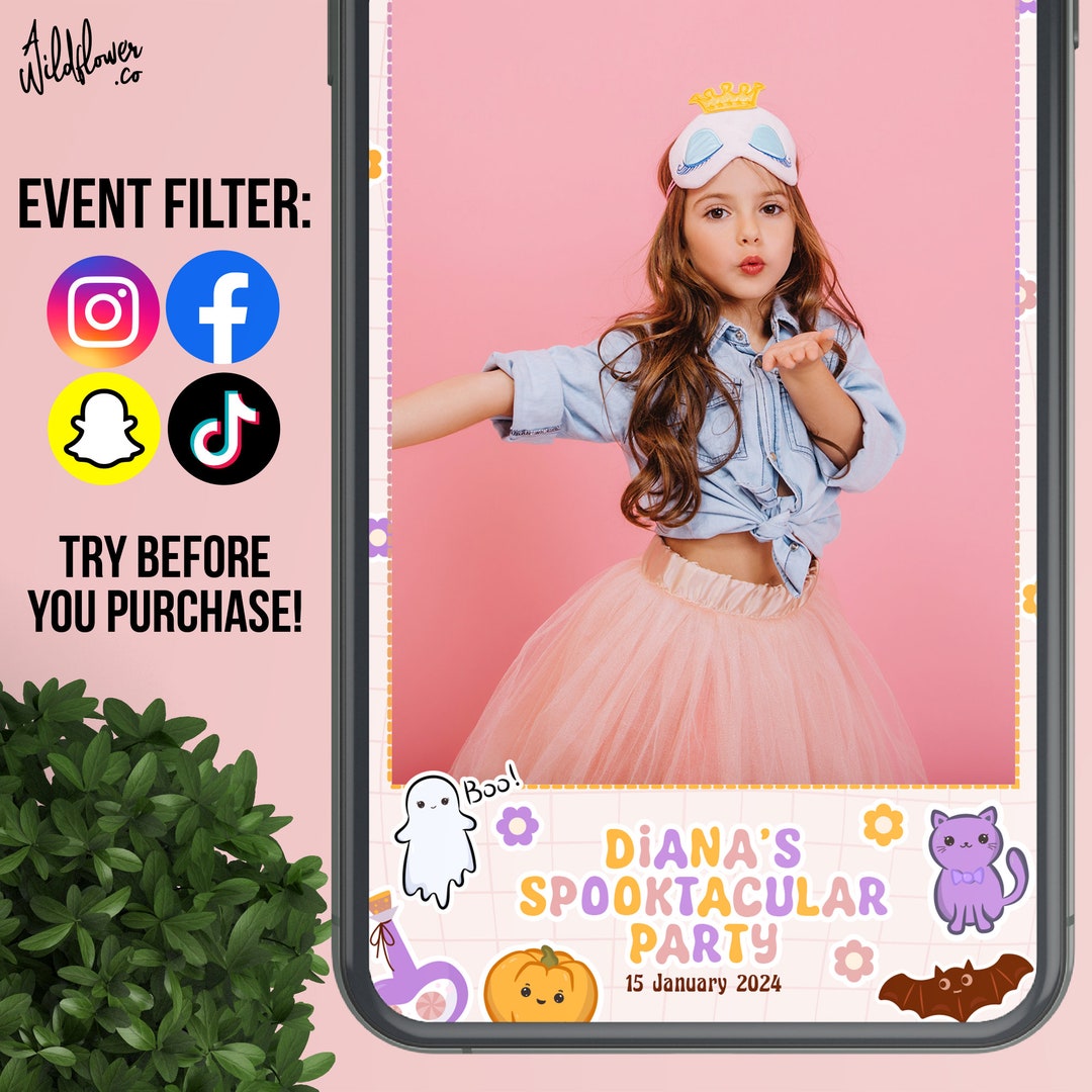 Cute Halloween Instagram Filter, Birthday Snapchat Lenses, Spooky Tiktok Effects, Template for ...