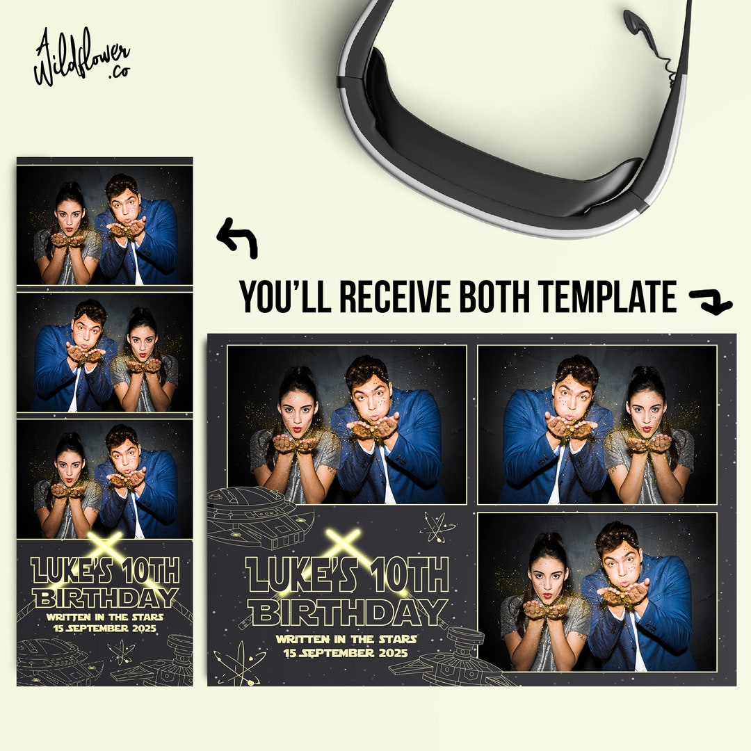 Star Wars Photo Booth Template, Space Galaxy Overlay Theme Frame - 4x6 ...