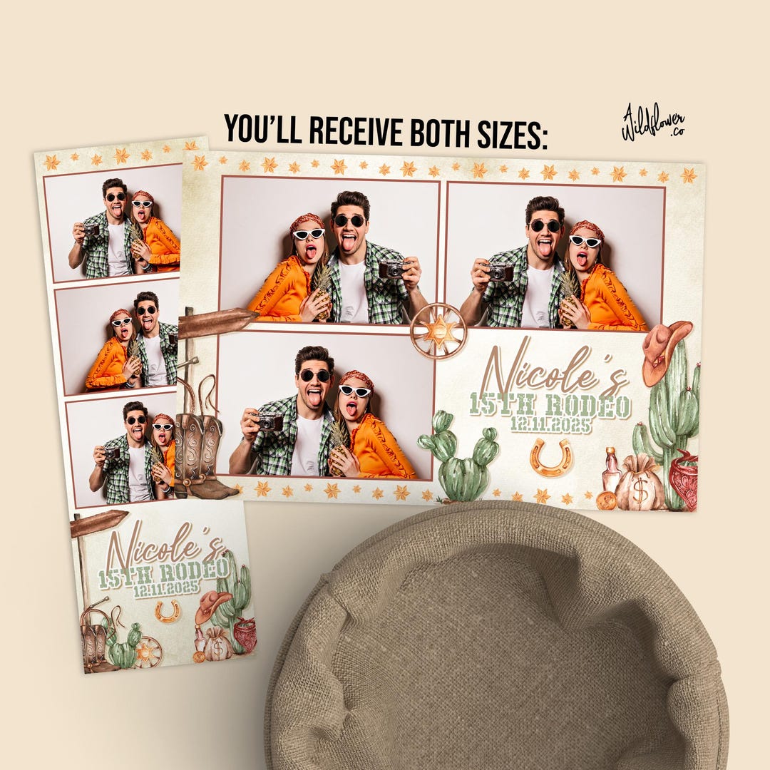 Western Country Rodeo Photo Booth Template Overlay for Birthday ...