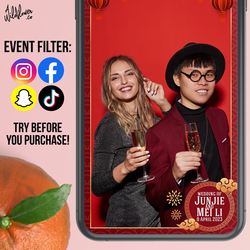 Red Oriental Instagram Filter, Chinese Snapchat Lenses, Japanese Tiktok ...