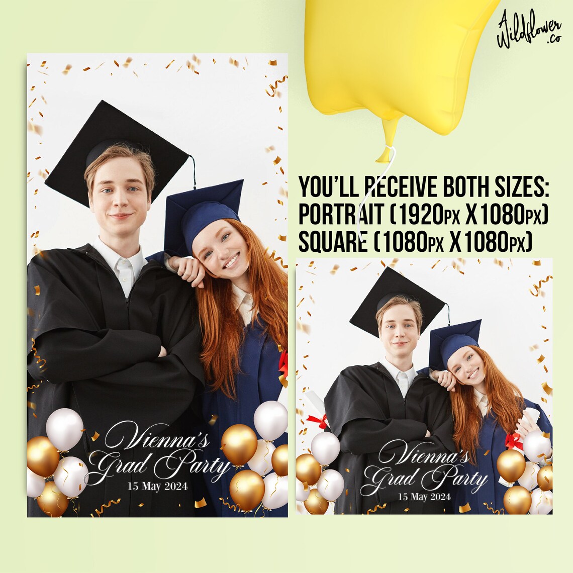 Graduation 360 Photo Booth, Party Overlay, School Background, Confetti ...