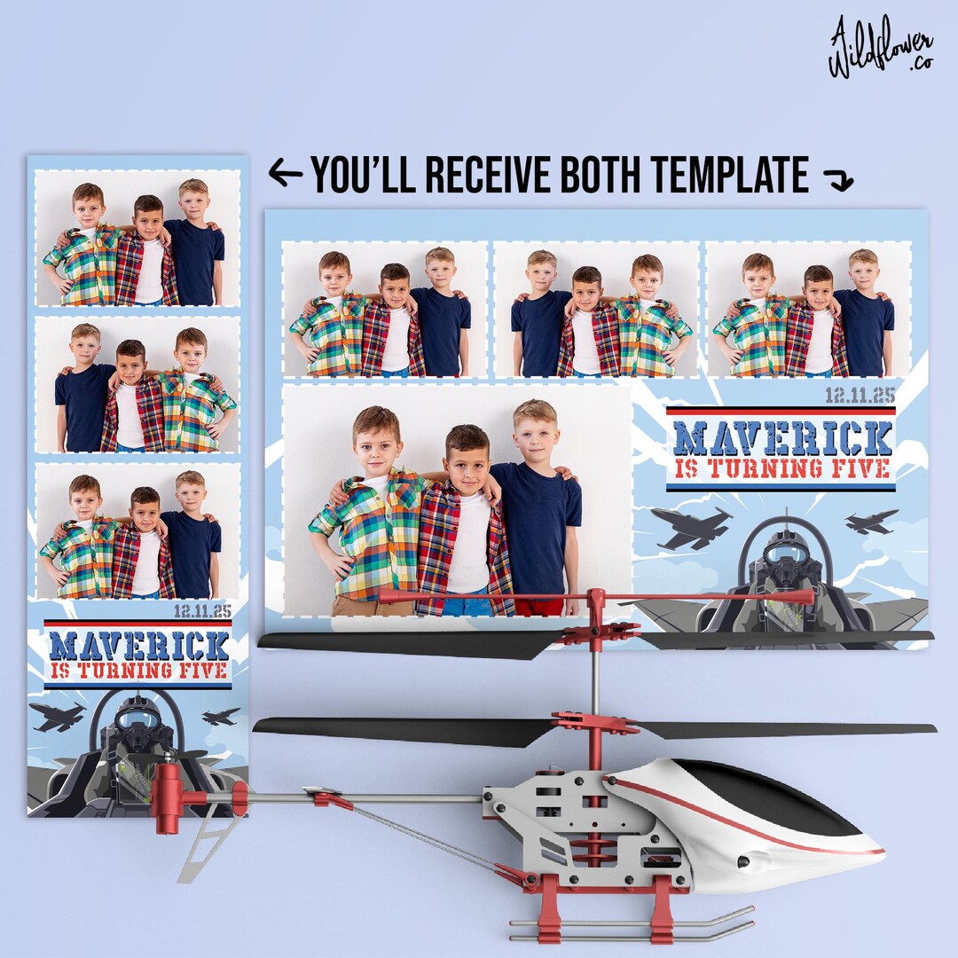 Air Force Aviation Army Photo Booth Template Frame 4x6 (4R) and 2x6 ...