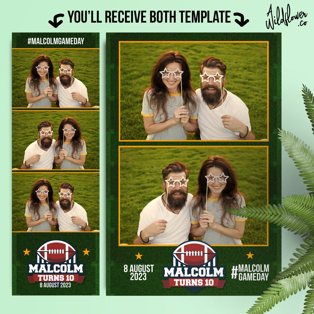 Rugby Football Photo Booth Sports American Template Frame Theme 4x6 (4R ...