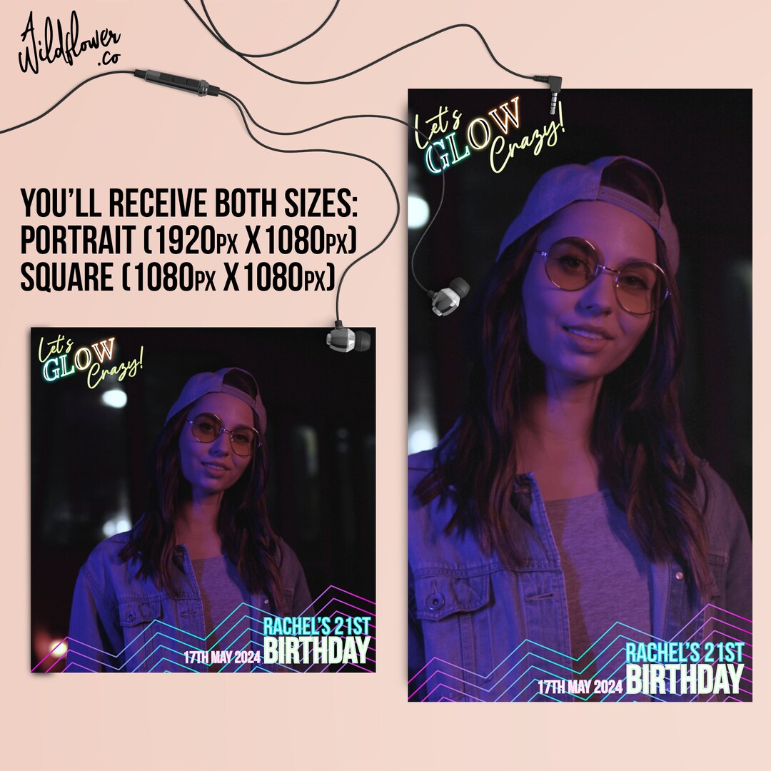 Neon Glow 360 Photo Booth Instagram Tiktok Igstory Reels Overlay Mockup ...