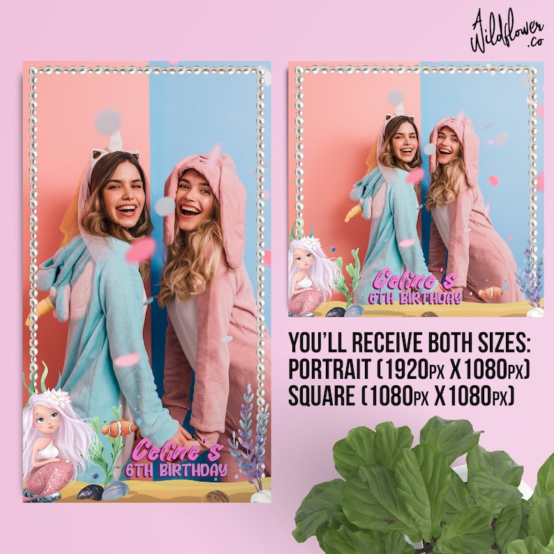 Mermaid Sea 360 Photo Booth Template, Pearl Overlay, Fish Ariel Water ...
