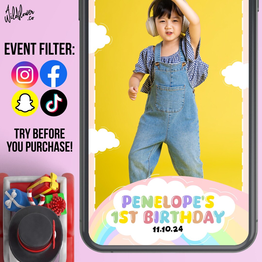 Pastel Rainbow Instagram Filter, Children Snapchat Lenses, Baby Shower ...