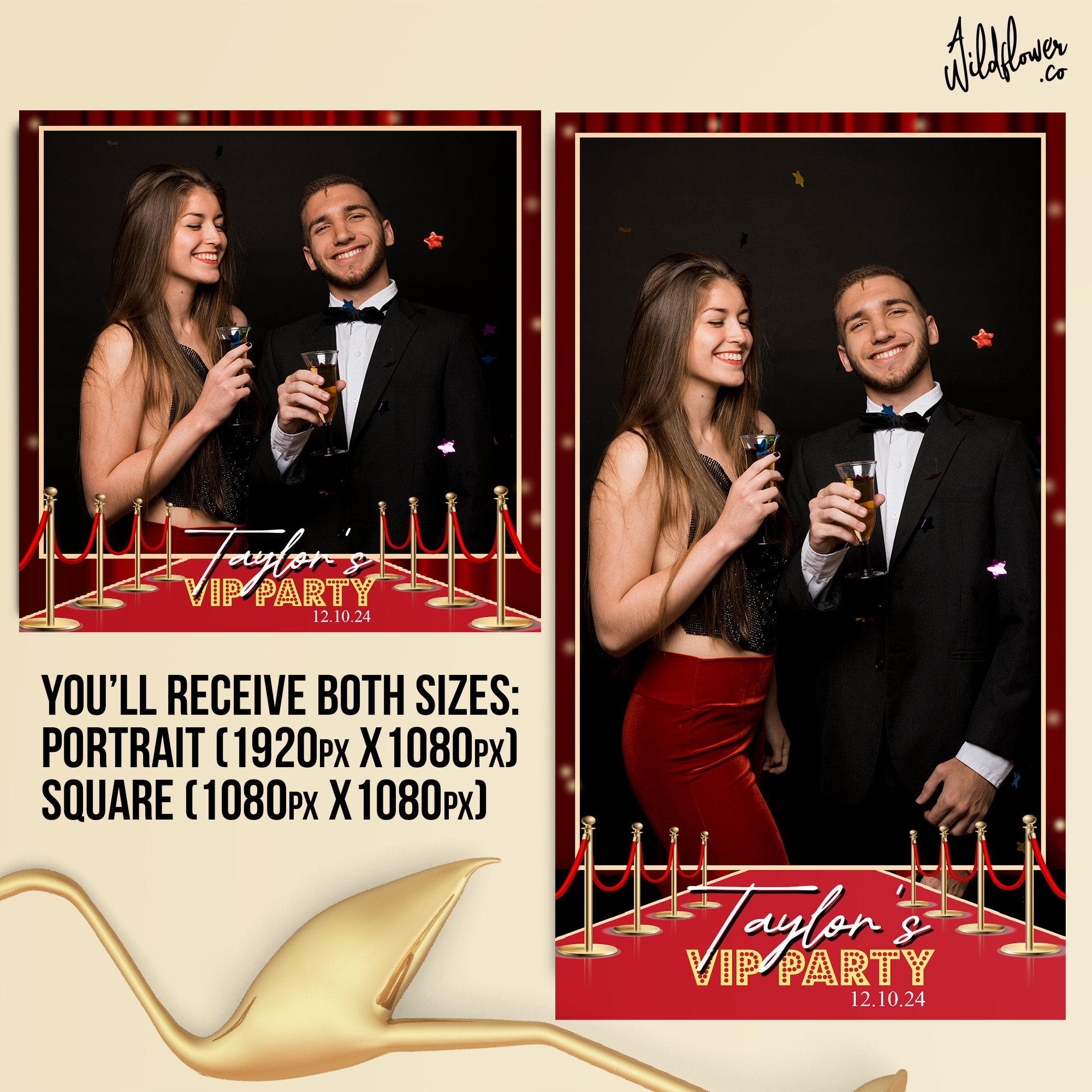 Red Carpet 360 Photo Booth Template, Award Ceremony Overlay, Frame for ...