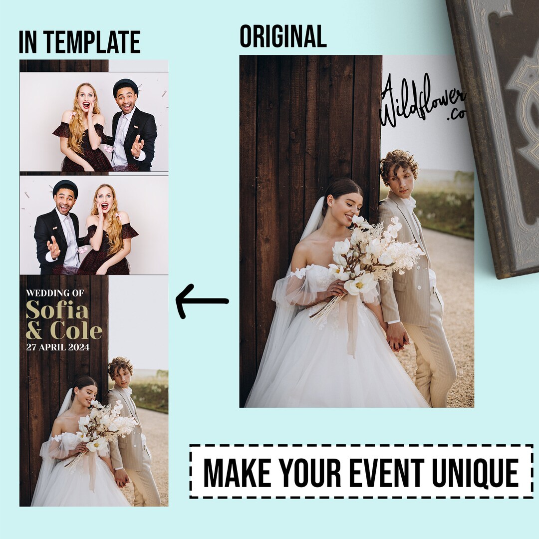 Custom Photo Booth Template Using Own Photo Overlay Unique Special- 4R ...