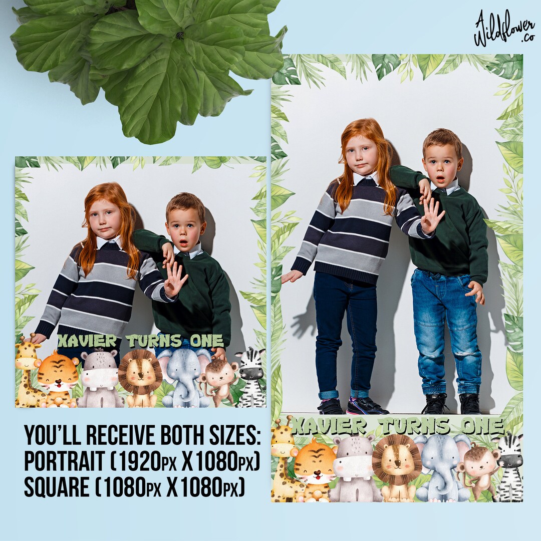 Animals 360 Photo Booth Template, Children Birthday Overlay, 360 Video ...