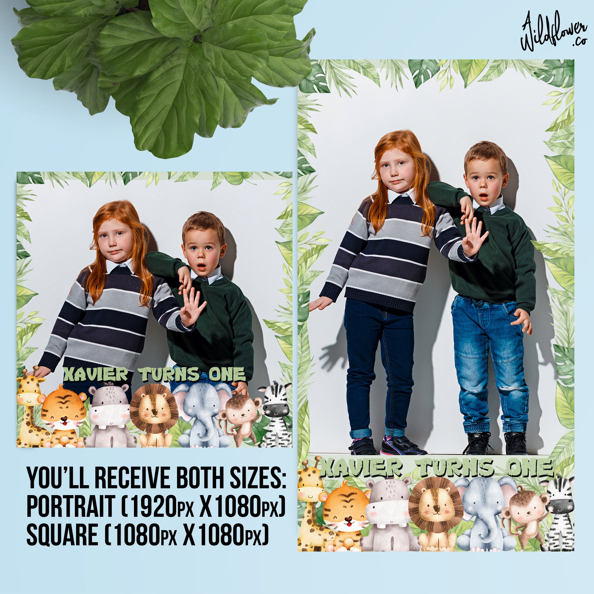 Animals 360 Photo Booth Template, Children Birthday Overlay, 360 Video ...