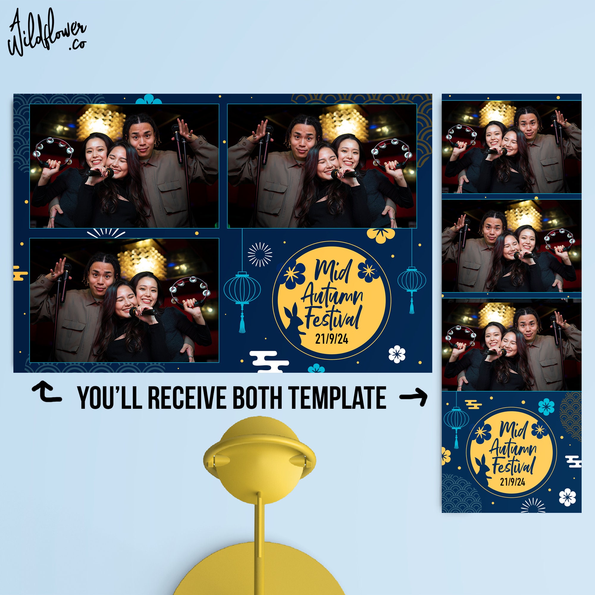 Mid-autumn Festival Photo Booth Template Mooncake Moon Celebration 4x6 ...