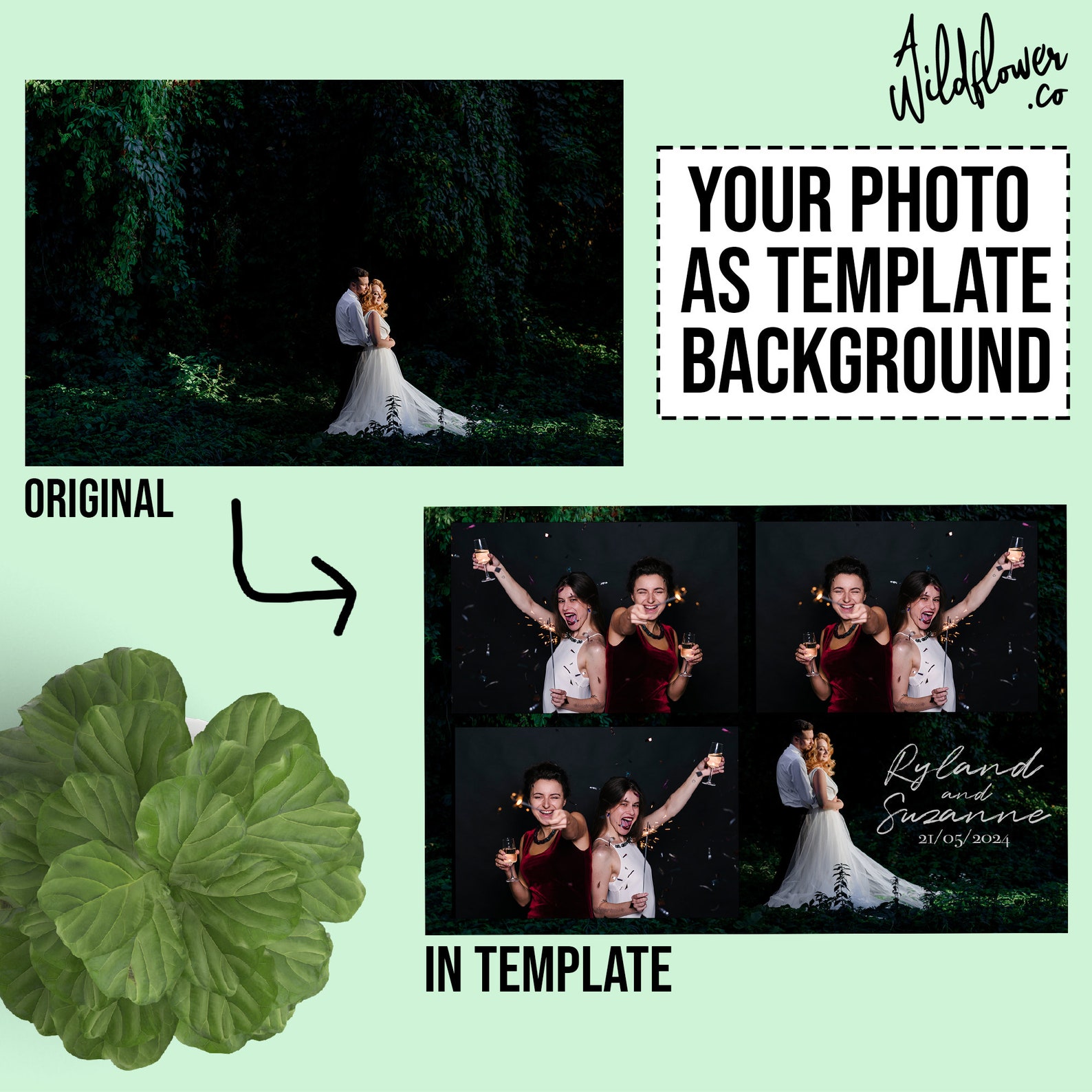 Custom Photo Booth Template Using Own Photo Overlay Unique Special- 4R ...