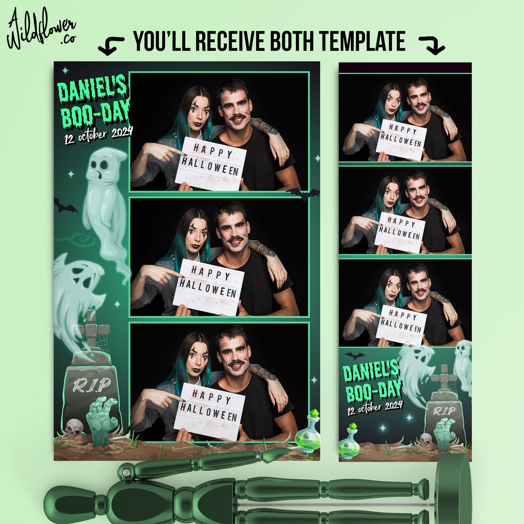Halloween Photo Booth Template Ghost Frame Haunted Scary Trick or Treat ...