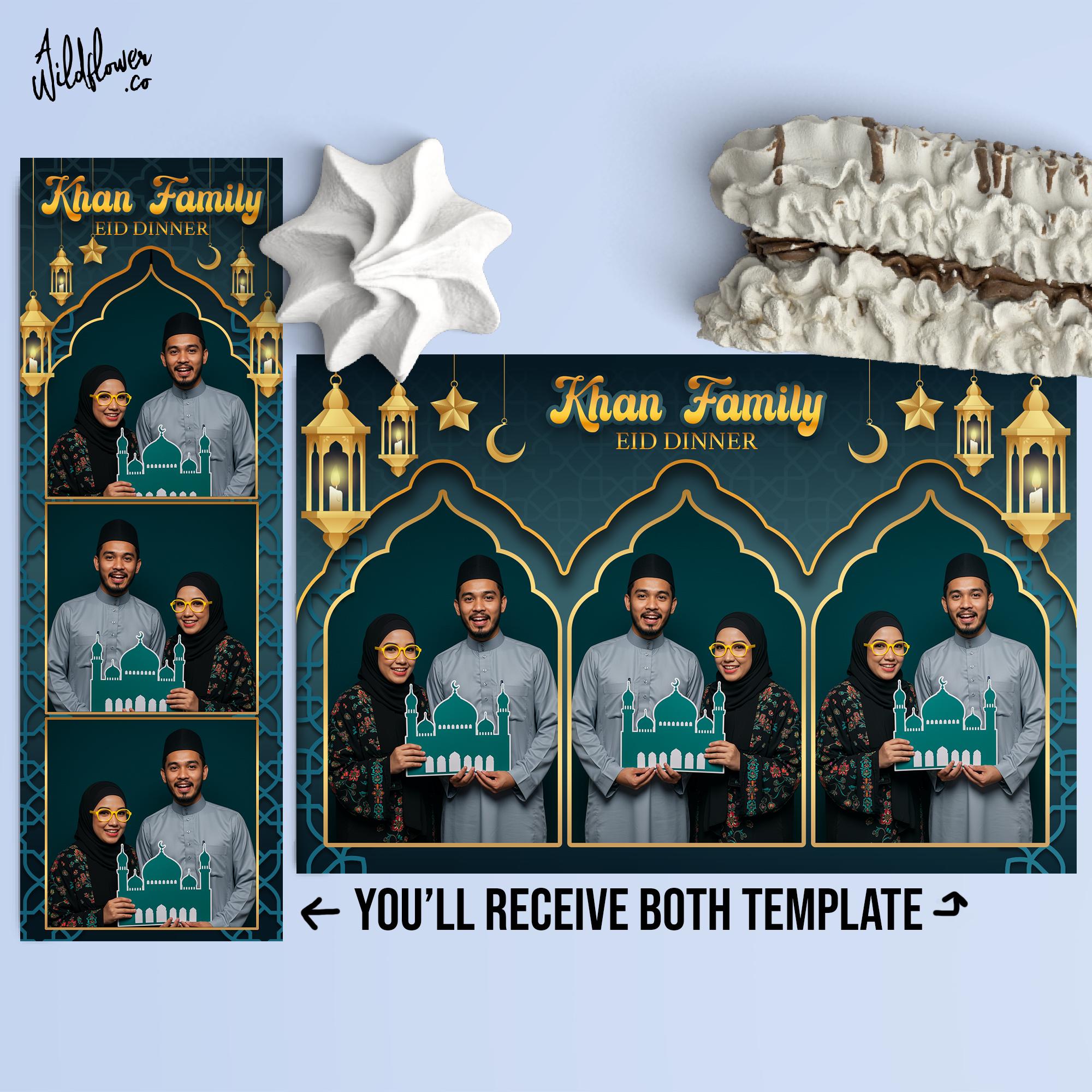 Eid Photo Booth Template, Ramadan Overlay, Wedding Party 4x6 (4R) 2x6 ...