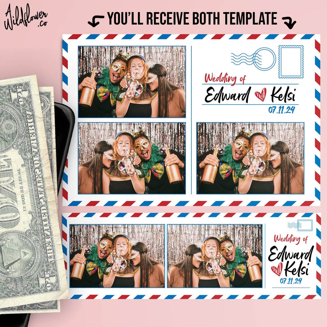 Post Card Photo Booth Travel Template Flight Frame Theme Adventure ...