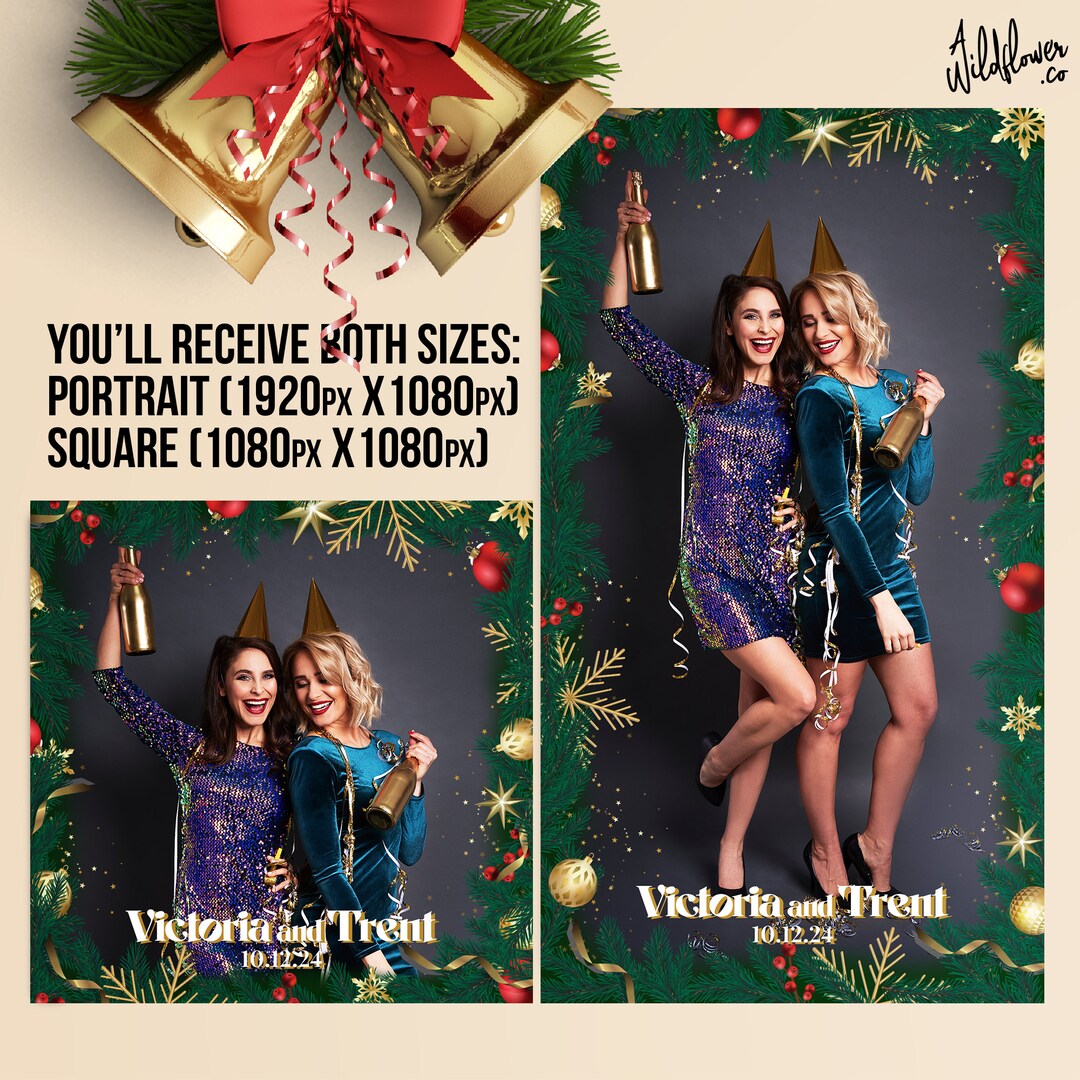 360 Photo Booth Holiday Template Filter Snapchat Overlay, Square ...