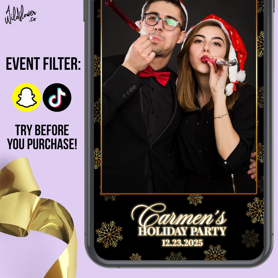 Gold Snowflake Social Media Filter, Holiday Snapchat Lenses, Tiktok ...