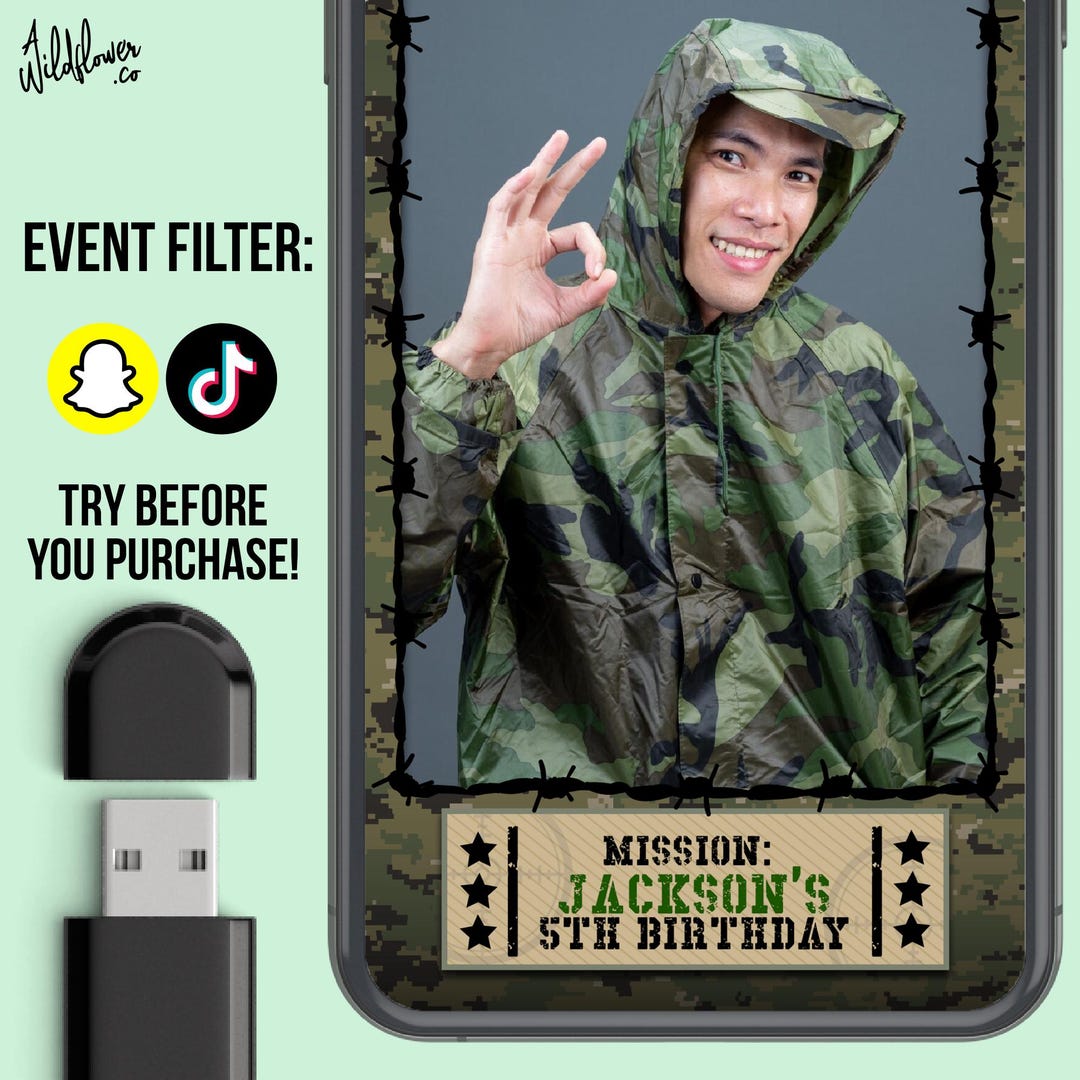Army Snapchat Filter and Tiktok Effects for Wedding, Graduation ...