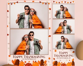 360 Booth Thanksgiving Overlay Fall Photo Booth Template - Etsy