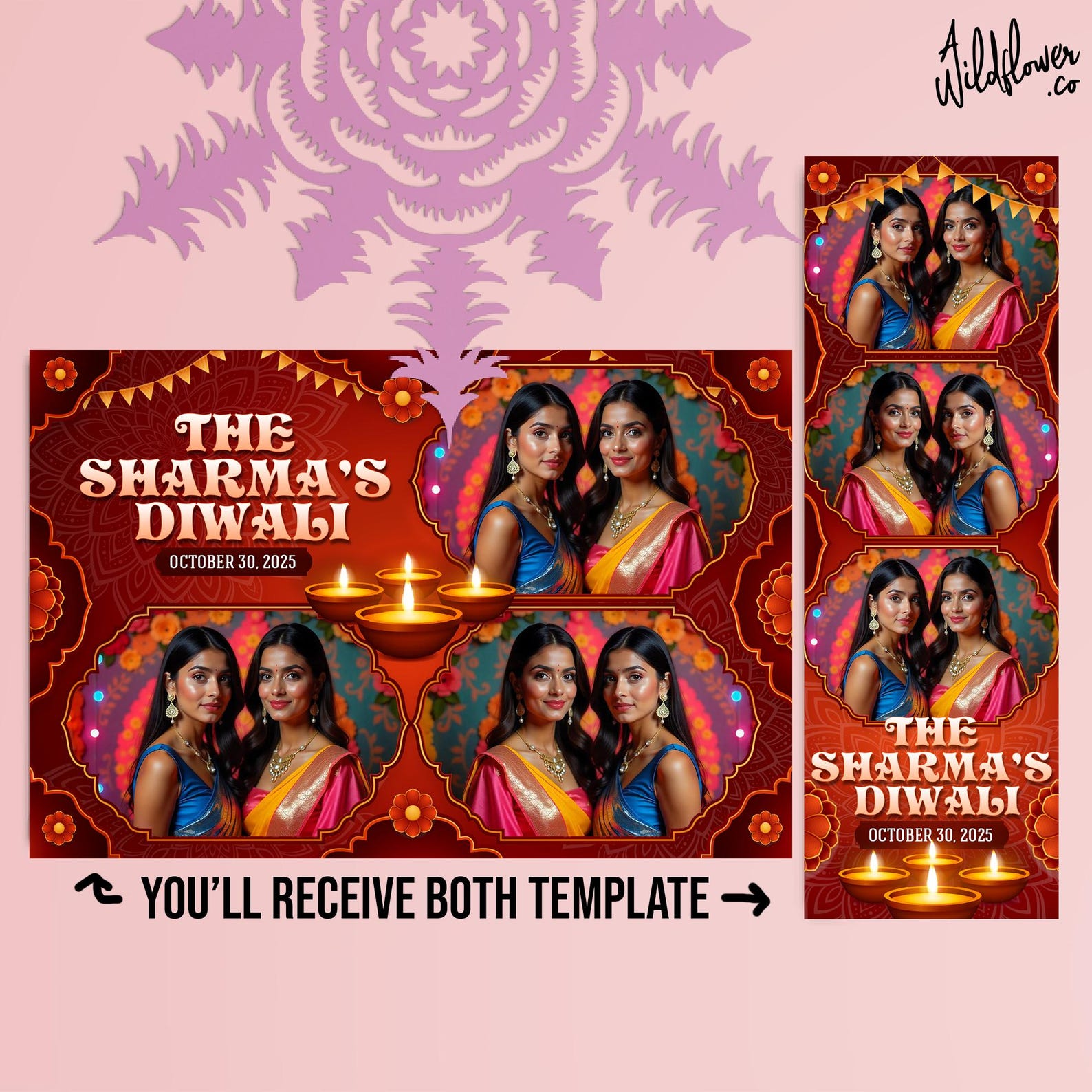 Diwali Deepavali Photo Booth Template, Birthday Overlay, Wedding Party ...