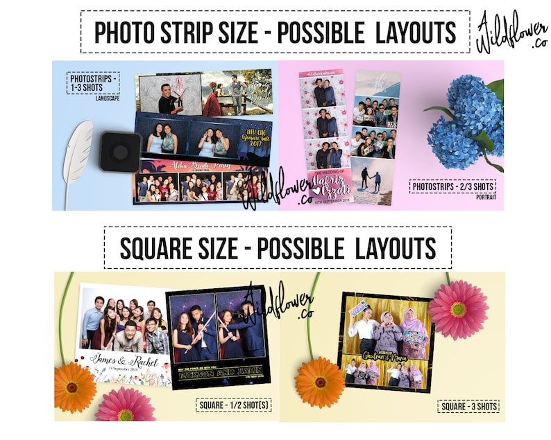 Full Custom Photo Booth Template Overlay, Background Theme Unique ...