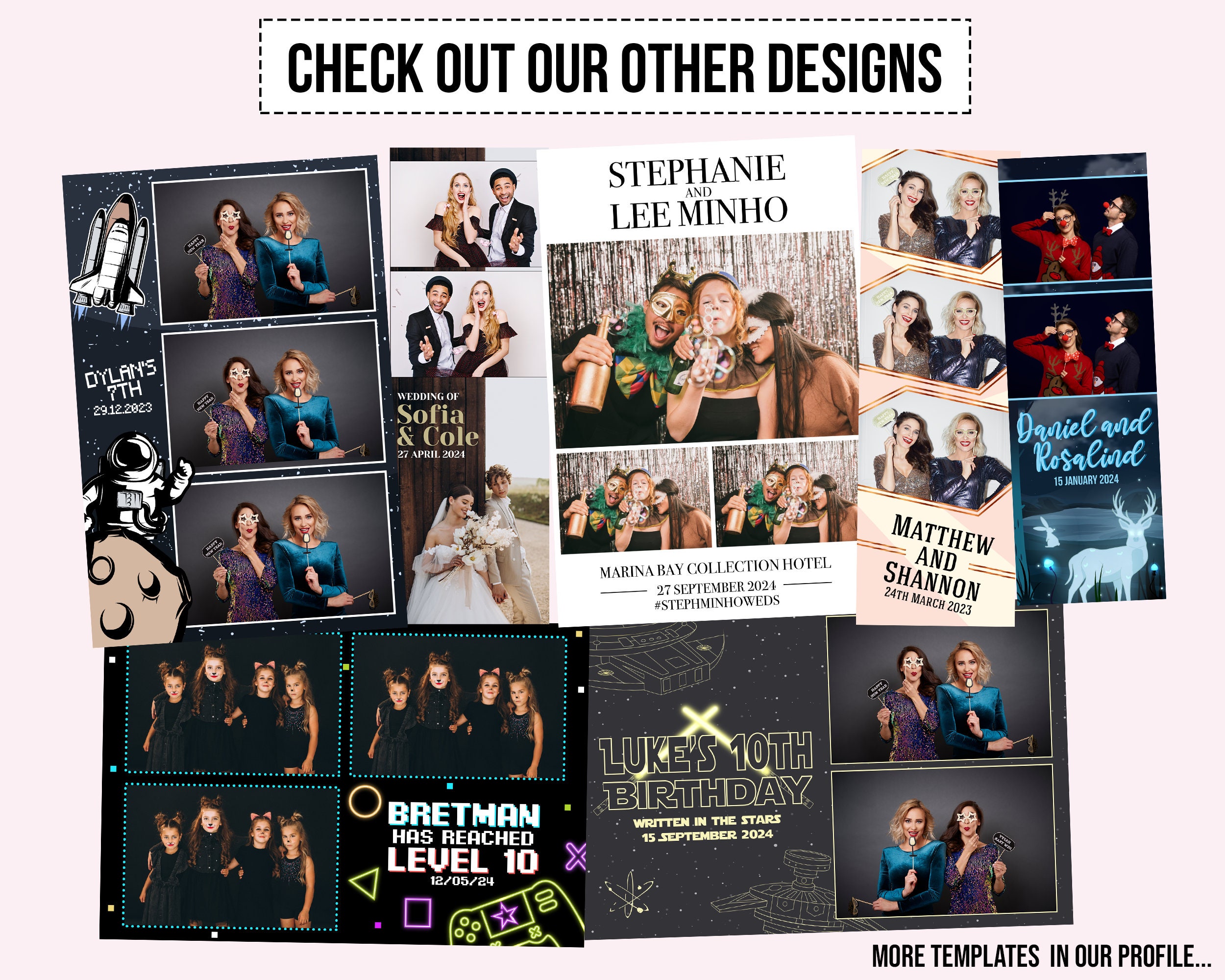 Video Game Photo Booth Retro Arcade Neon Template Frame - Etsy