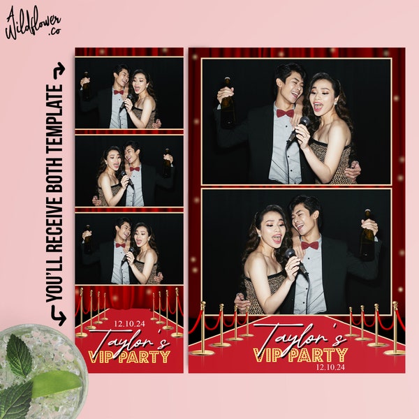 Red Carpet Photo Booth Template - Etsy