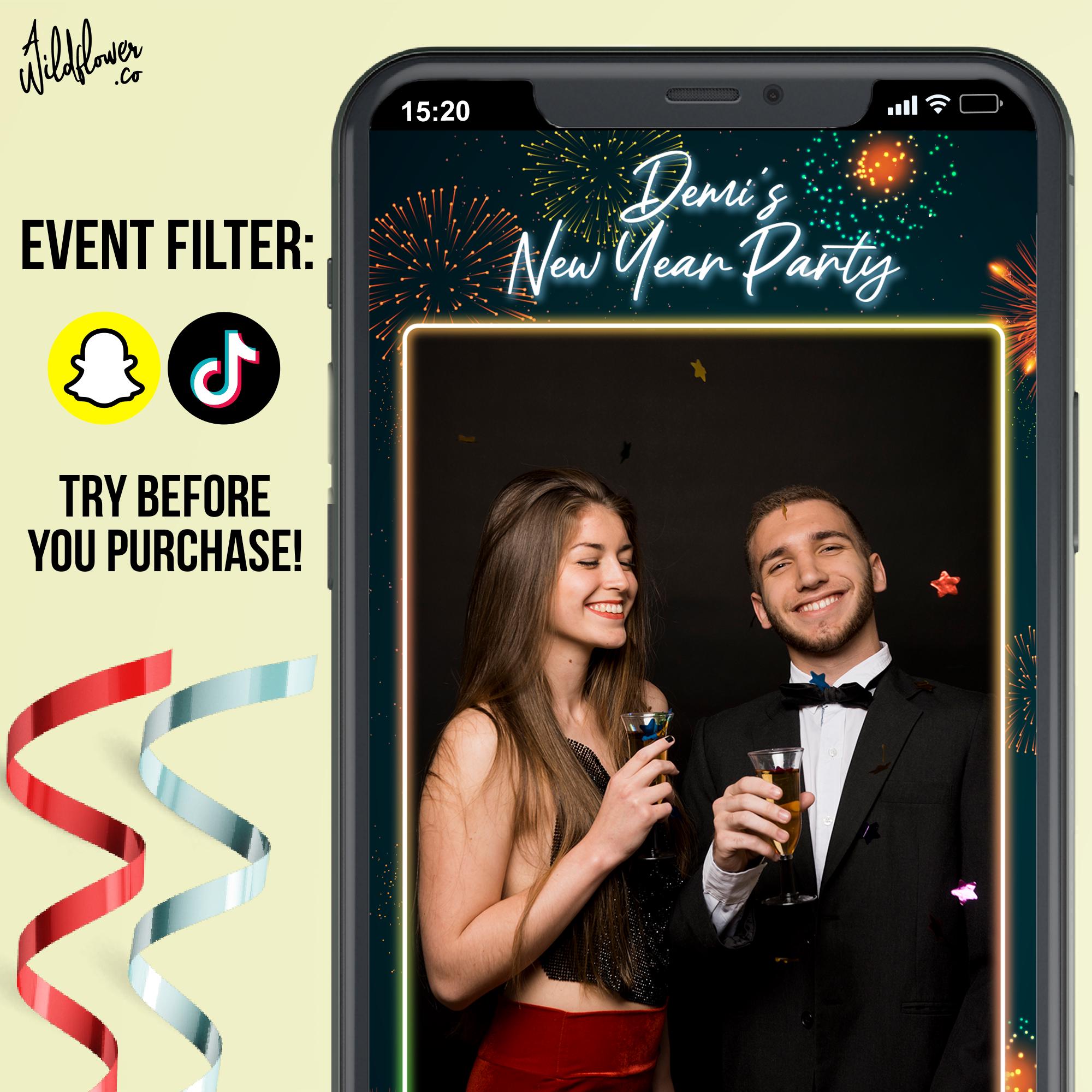 Firework Social Media Filter, New Year Snapchat Lenses, Tiktok Effects ...