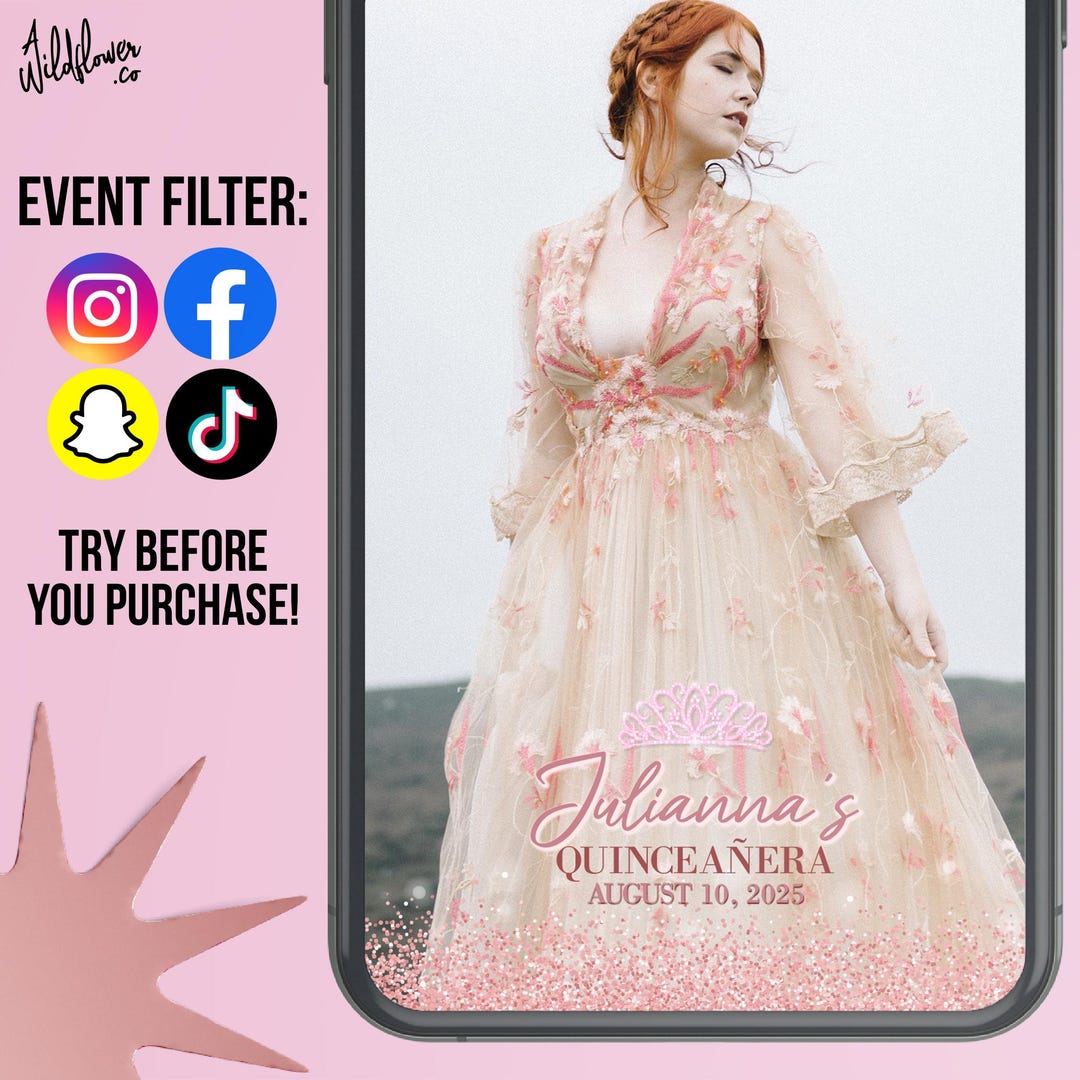 Pink Glitter Instagram Filter, Quinceañera Snapchat Lenses, Tiktok ...
