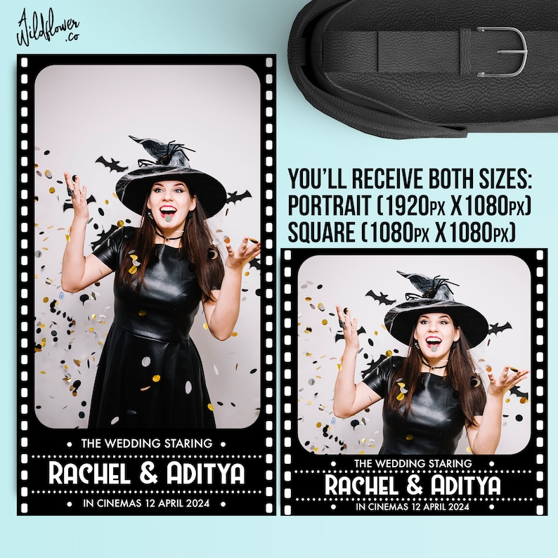Cinema 360 Photo Booth Template, Movie Reel Overlay, Classic Frame for ...