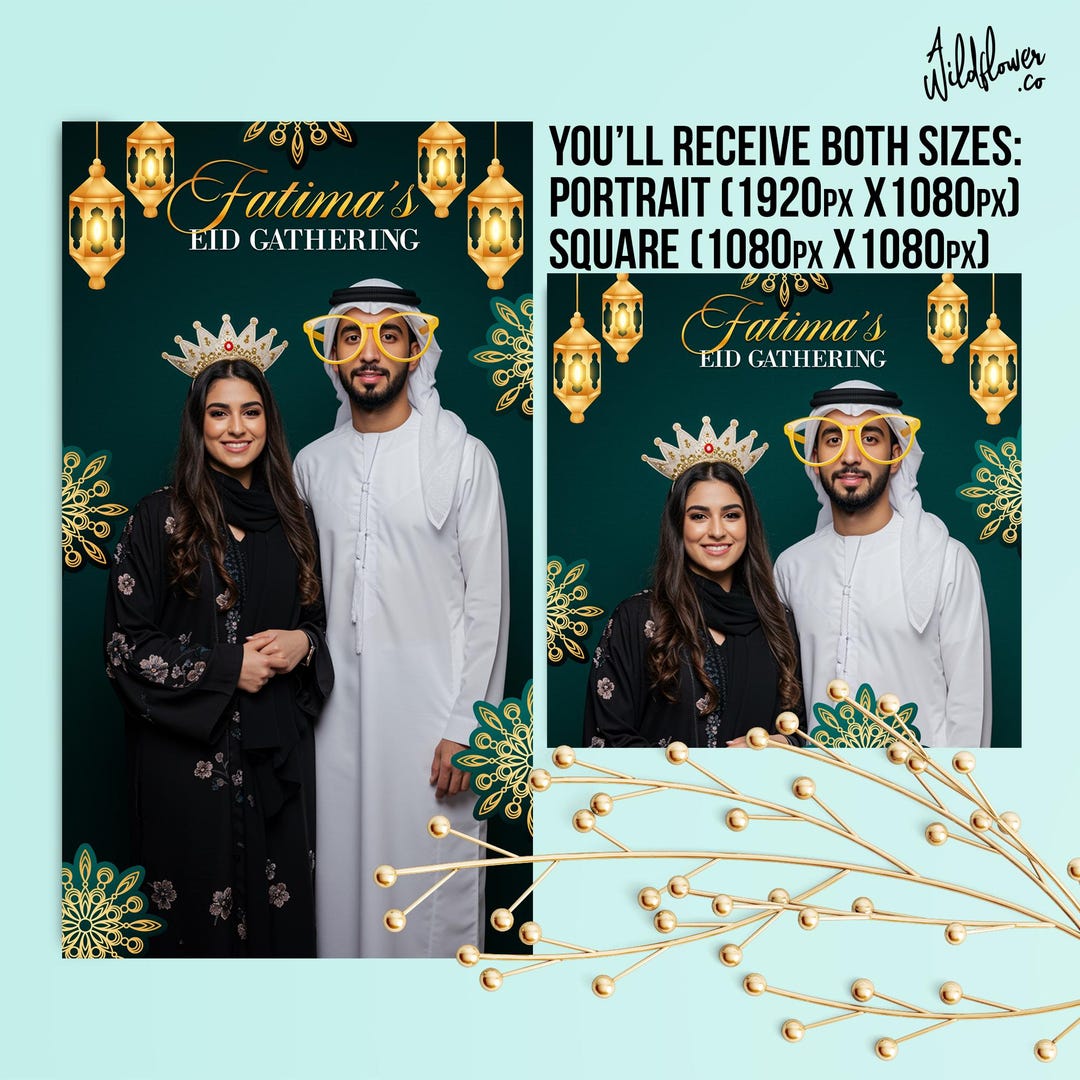 Eid 360 Photo Booth Template, Hari Raya Overlay, Frame for Wedding ...