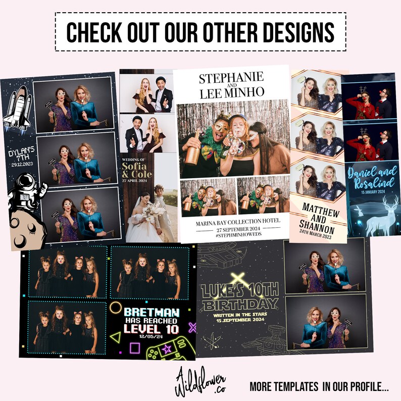 Autumn Fall Photo Booth Wedding Birthday Elegant Sweet Leaves Template ...