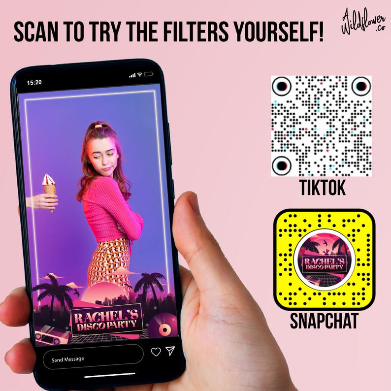 Sunset Disco Social Media Filter, Birthday Snapchat Lenses, Retro Party ...