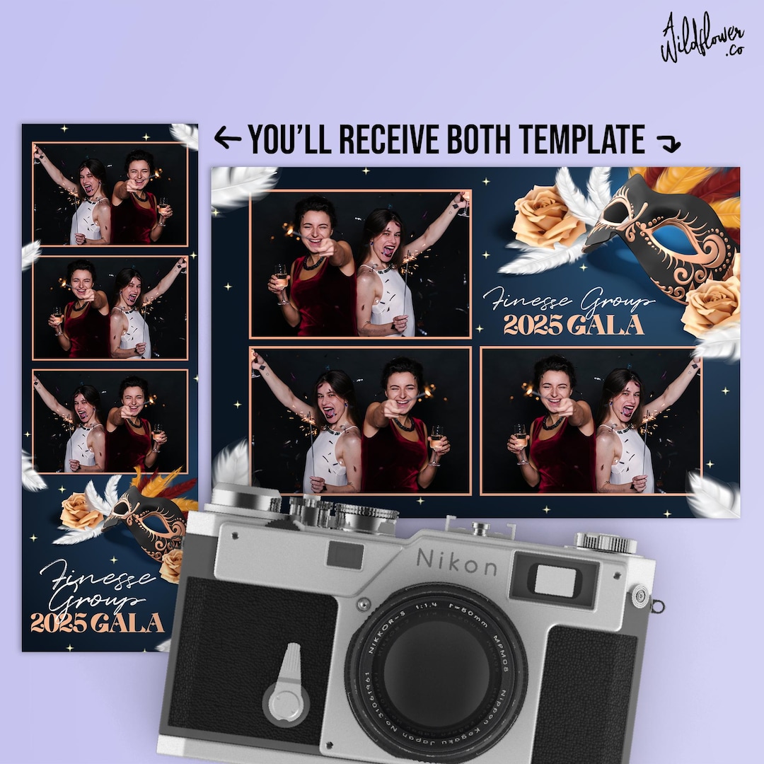 Masquerade Photo Booth Template, Birthday Overlay, Wedding Party 4x6 ...