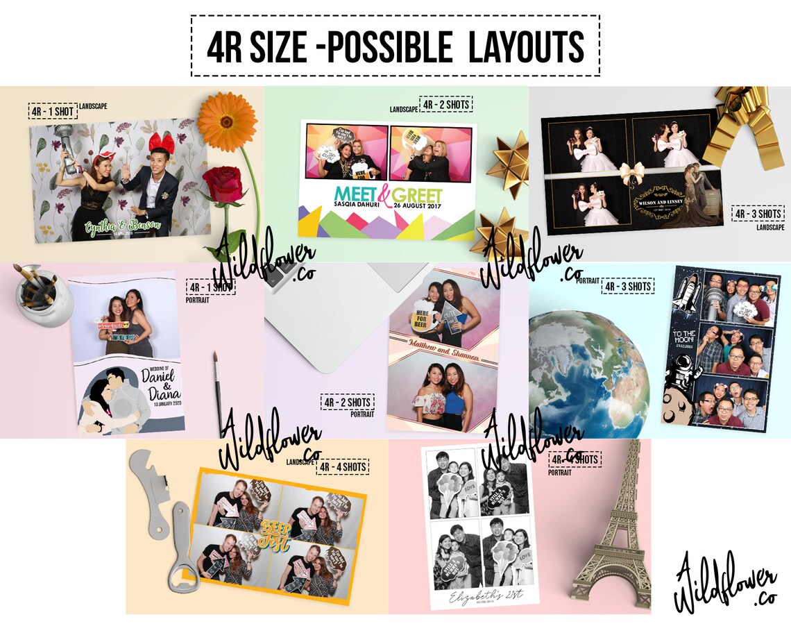 Custom Photo Booth Template Using Own Photo Overlay Unique Special- 4R ...