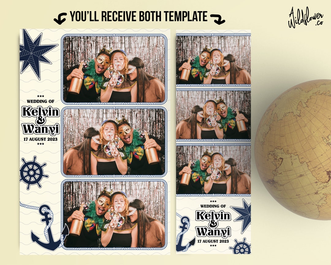 Nautical Ship Photo Booth Anchor Navy Sea Template Frame Theme - Etsy