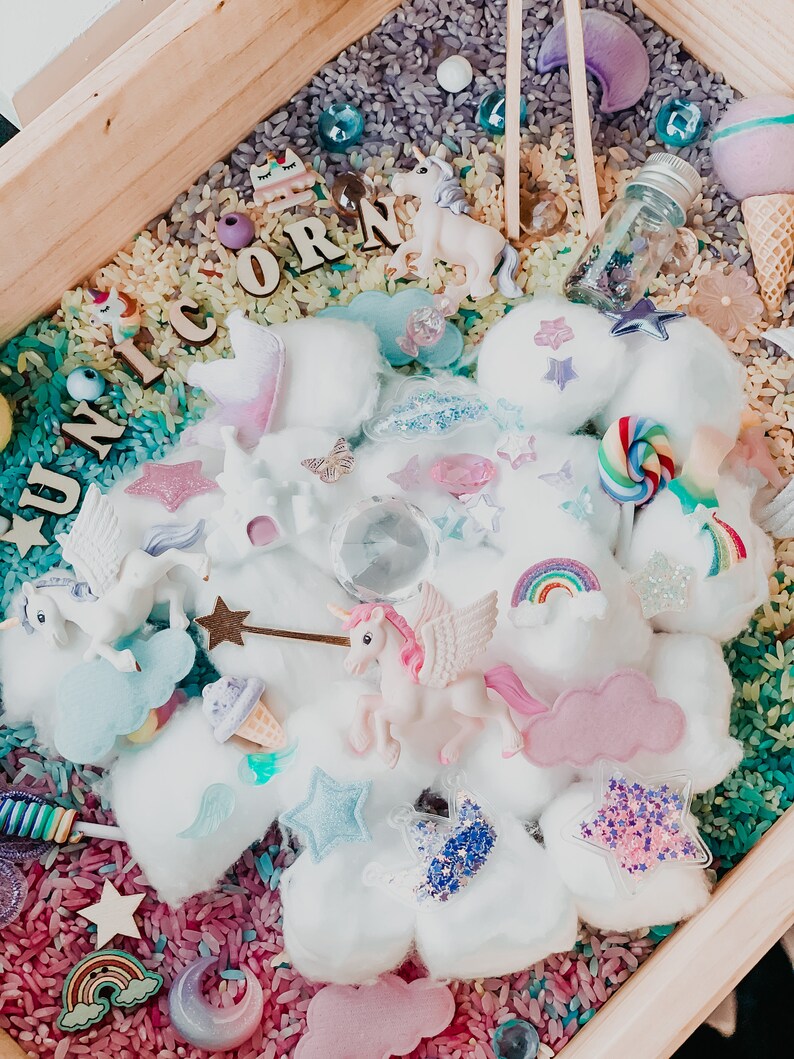 Unicorn Sensory Bin Kit Tray Children's Gifts Calming Sensory Play Kids ...