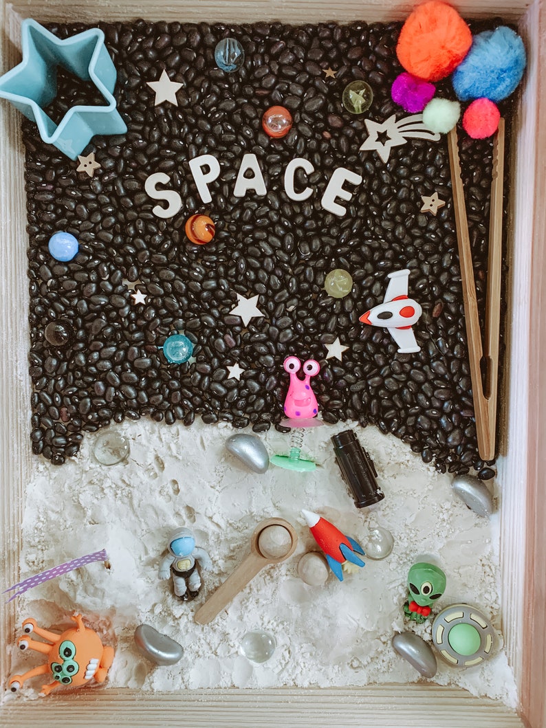 Space astronaut alien moon sensory bin box tray kit | Etsy