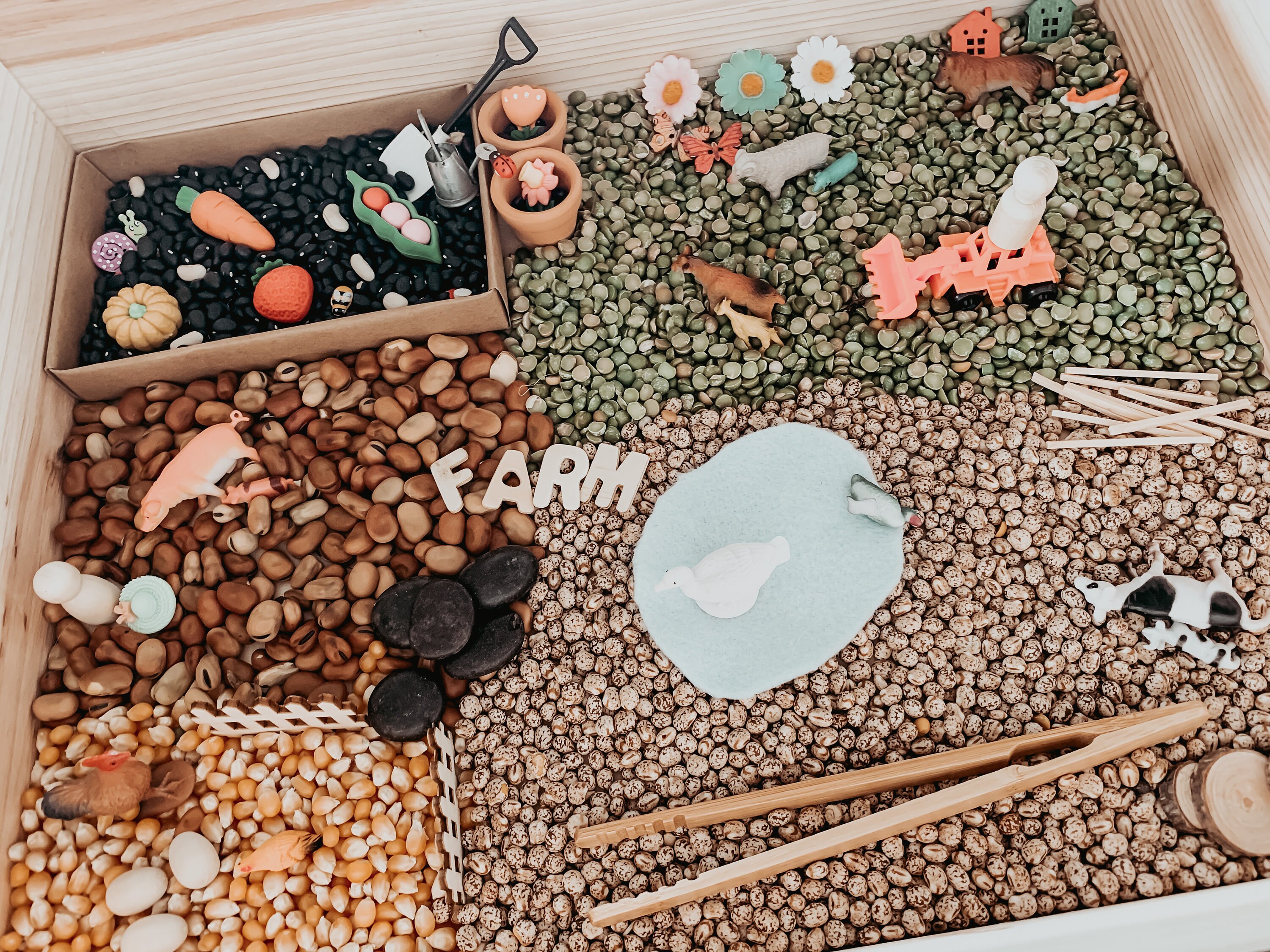 Farm animals sensory bin kit | Etsy