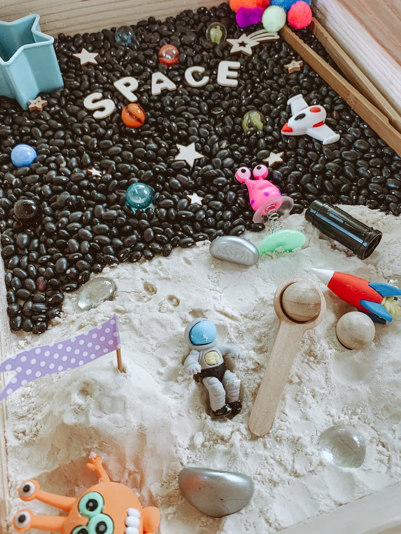 Space astronaut alien moon sensory bin box tray kit | Etsy