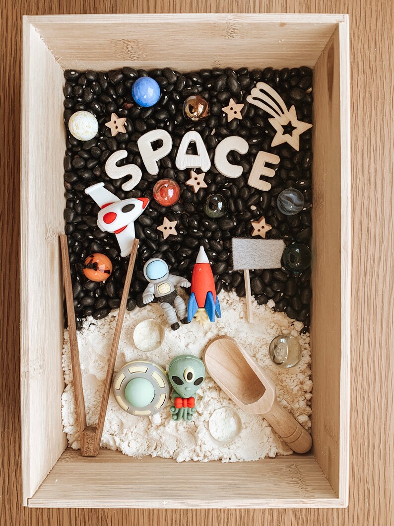 Space astronaut alien moon sensory bin box tray kit | Etsy