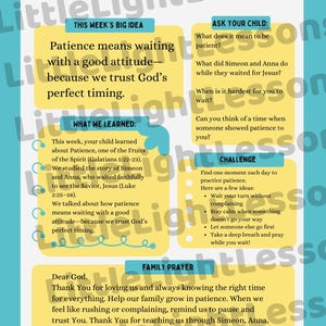 Fruit of the Spirit: PATIENCE — Bible Lesson Packet for Kids - Etsy