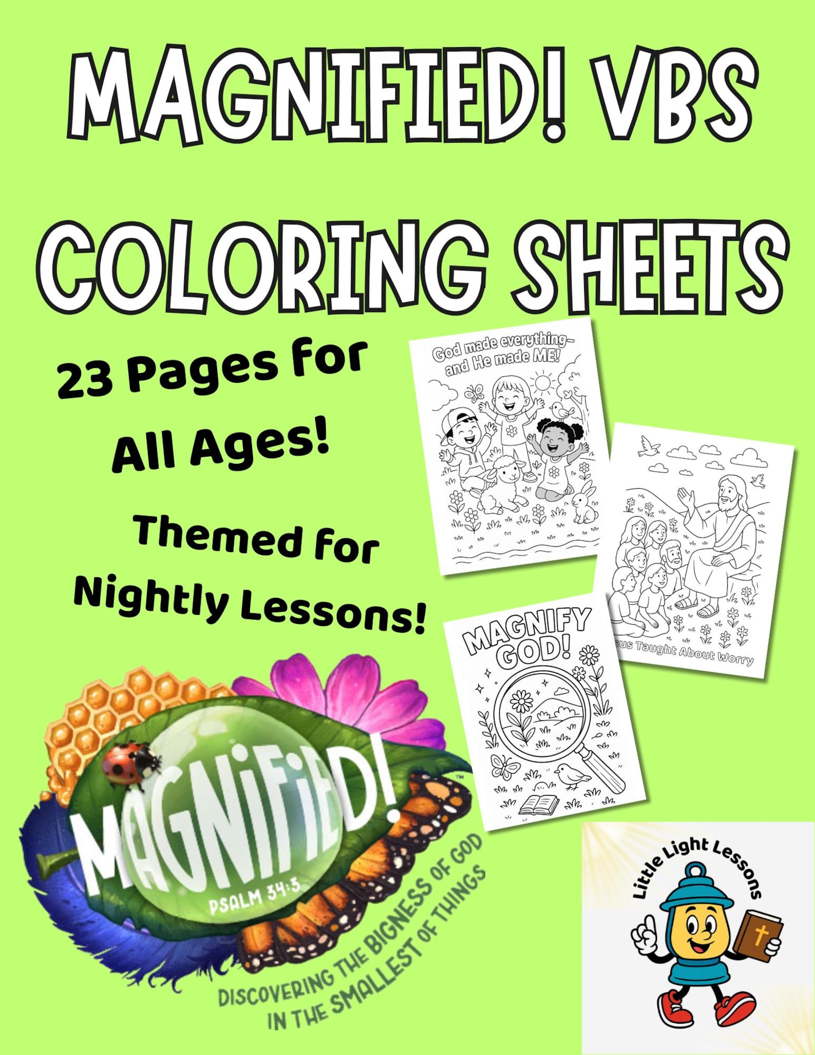 Magnified! VBS Coloring Pages | 23 Pages for All Ages, Themed for Each ...