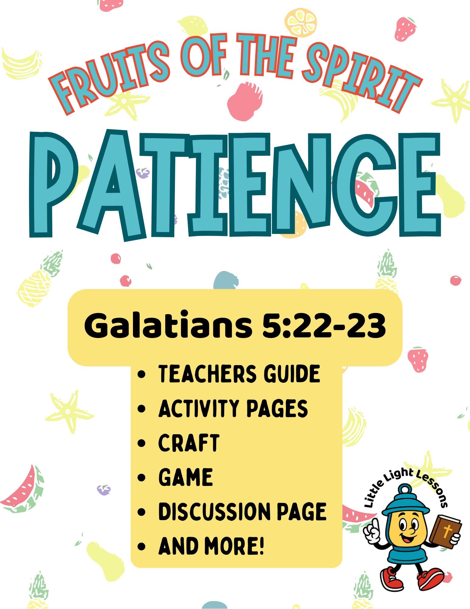 Fruit of the Spirit: PATIENCE — Bible Lesson Packet for Kids - Etsy