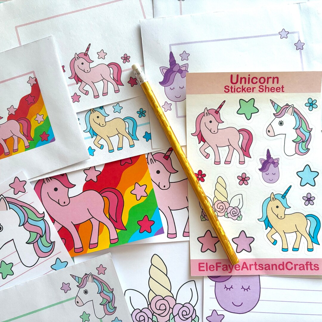 Unicorn Letter Writing Set Unicorn Letter Writing Kit for Kids Pen Pal ...