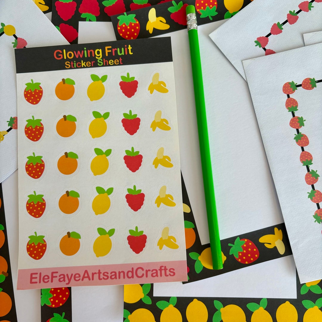 Glowing Fruit Letter Writing Set Fruit Letter Writing Kit for Kids Pen ...